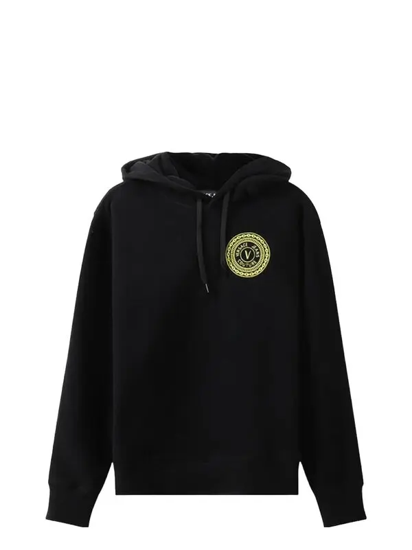 Versace Logo Print Hoodie - Black