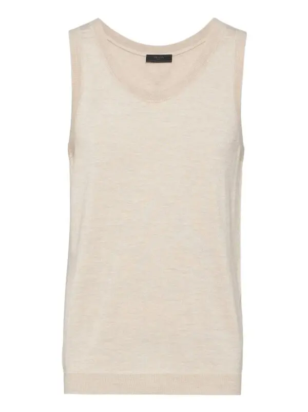 Prada Knitted Tank Top - Sand-colored