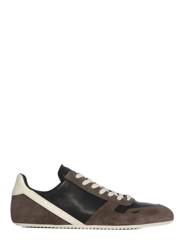Rick Owens Lace-up Round Toe Sneakers - Dark Brown/black/milk/milk