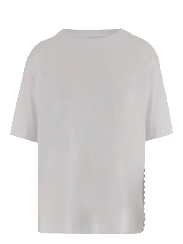 Dries Van Noten Cotton T-shirt With Decorative Buttons - White