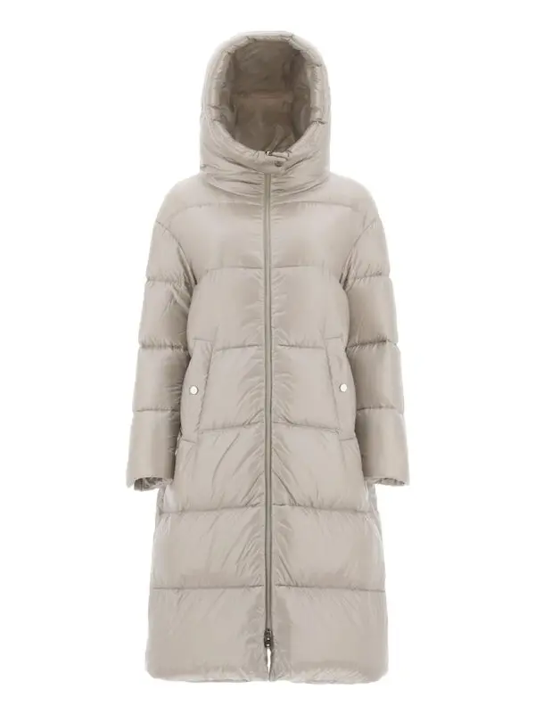 Herno Padded Long Zip-up Coat - Nude
