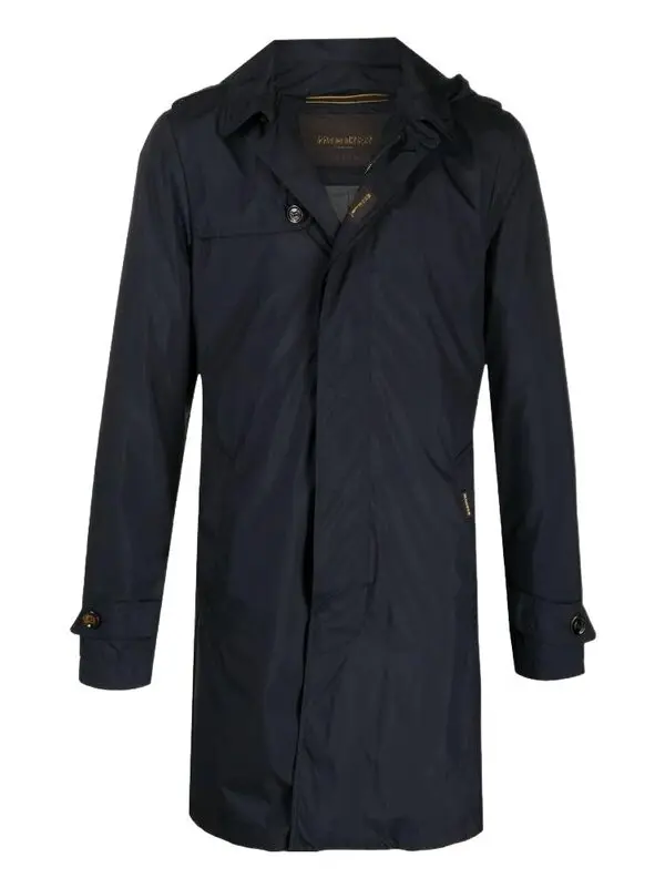 MOORER Belted Hooded Coat - Black