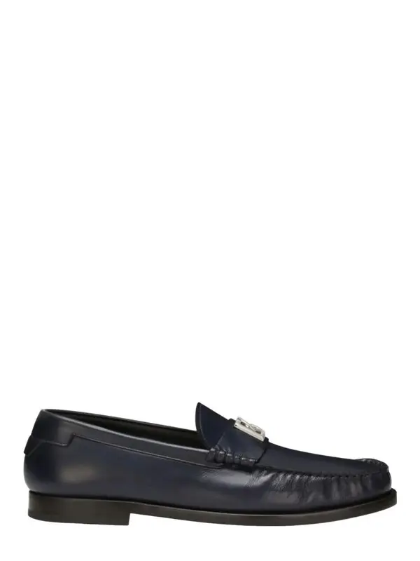 Dolce & Gabbana Logo Plaque Gathered Loafers - Black