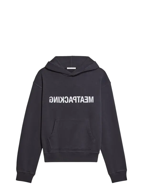 Helmut Lang Meatpacking Hoodie With Logo Detail - Ash