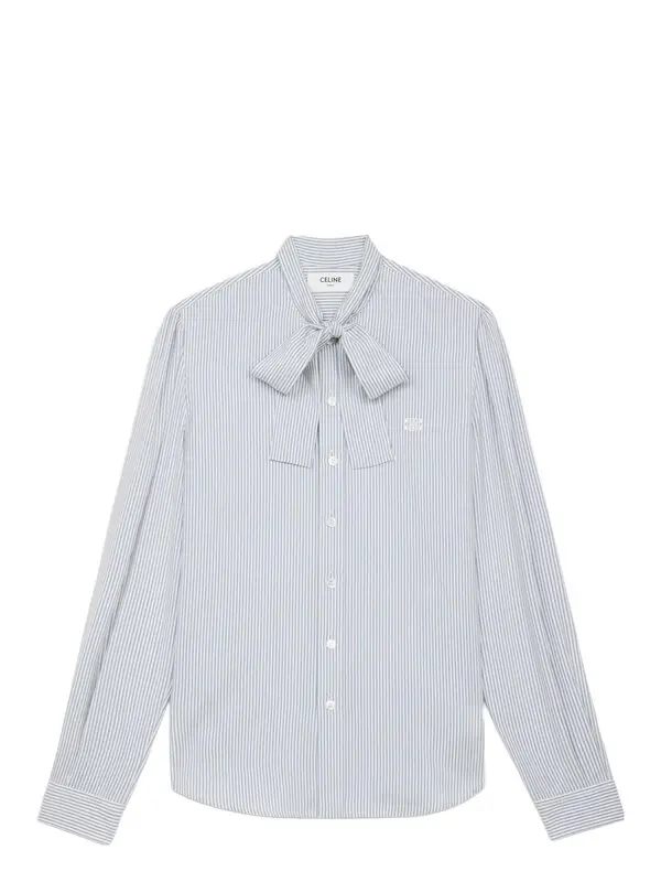Celine Lavalliere Mia Shirt In Striped Silk - White