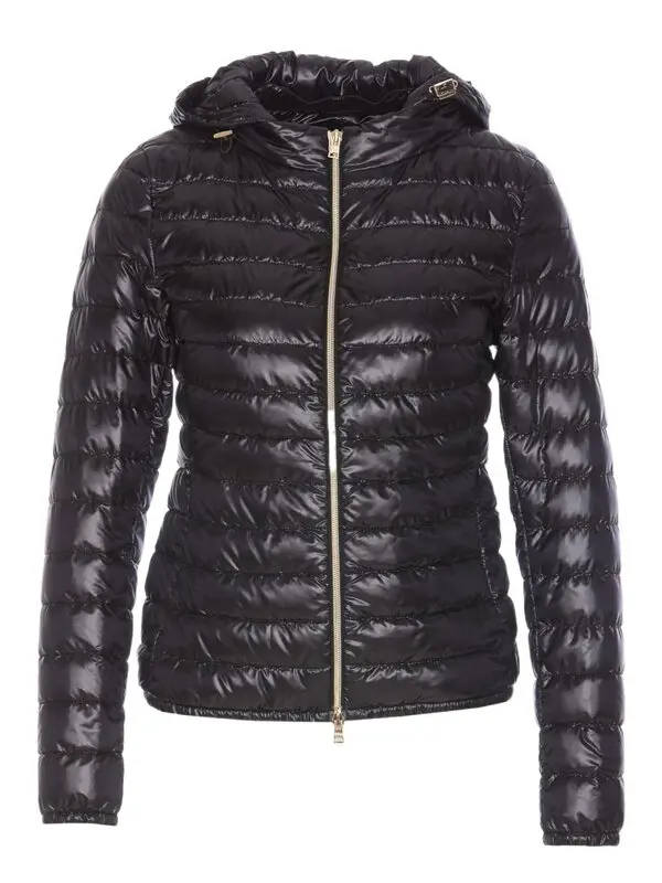 Herno Zip-up Hooded Down Jacket - Black