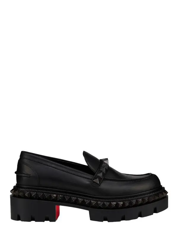 CHRISTIAN LOUBOUTIN 50mm Studded Platform Loafers - Black