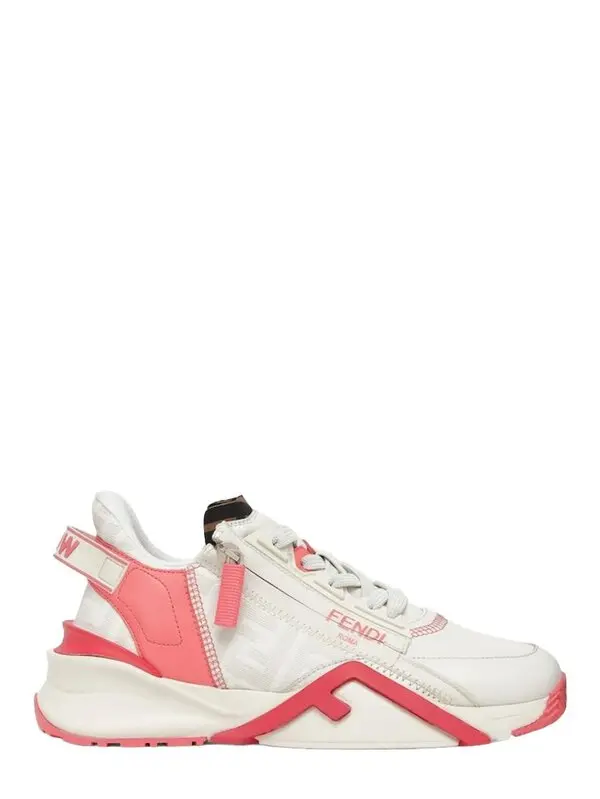 Fendi Leather Low-top Sneakers With Ff Motif - White