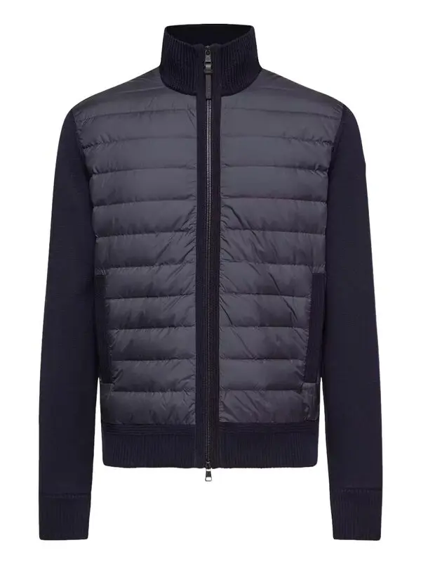 Moncler Padded Zip-up Wool Cardigan - Navy Blue