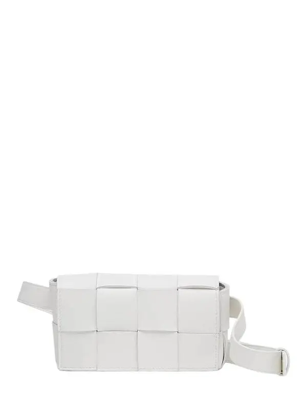 Bottega Veneta Cassette Mini Intreccio Belt Bag - White