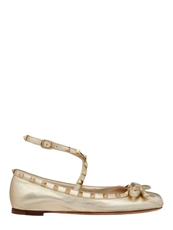 Valentino Garavani Rockstud Ballerina Flats - Nude