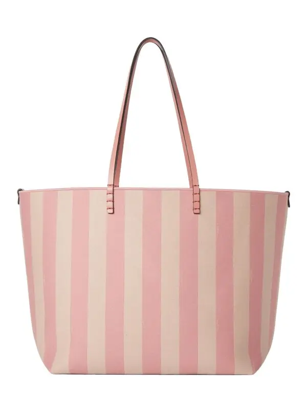 Fendi Roll Striped Large Tote Bag - Pink