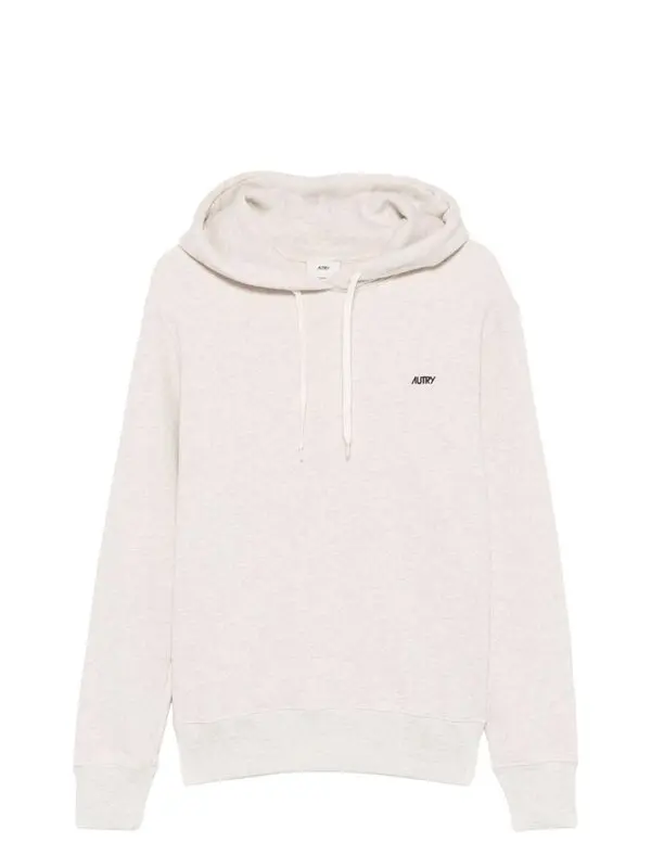 AUTRY Logo Embroidered Drawstring Hoodie - Grey