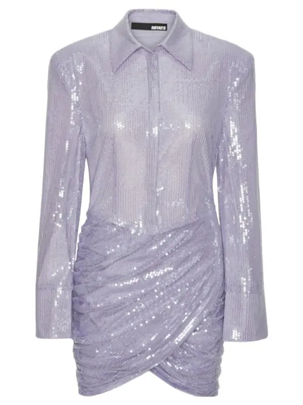 ROTATE BY BIRGER CHRISTENSEN Sequin Embellished Mini Dress - Gray