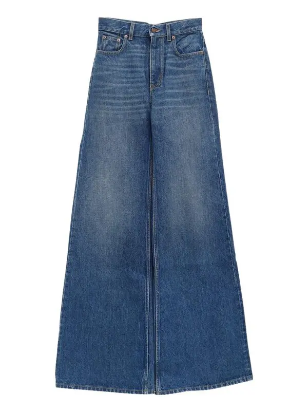 Chloé Logo Patch Flared Jeans - Blue