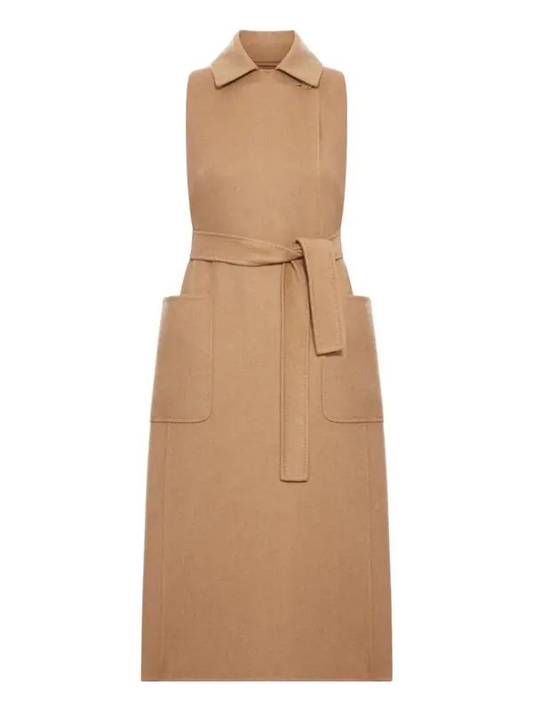 Max Mara Berlina Sleeveless Belted Coat - Camel