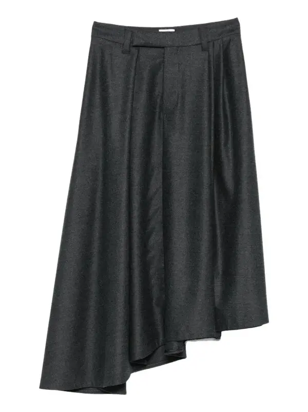 Brunello Cucinelli Pleated Asymmetric Skirt - Grey