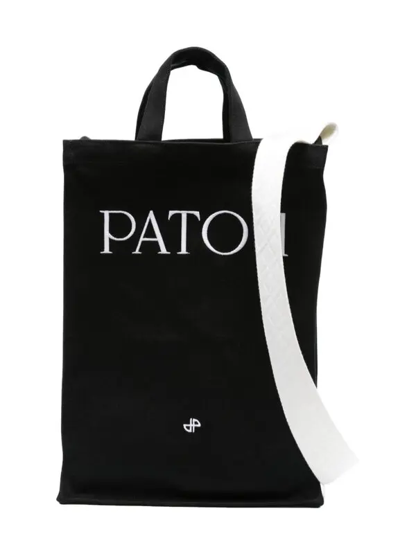 PATOU Logo Tote Bag - Black/white