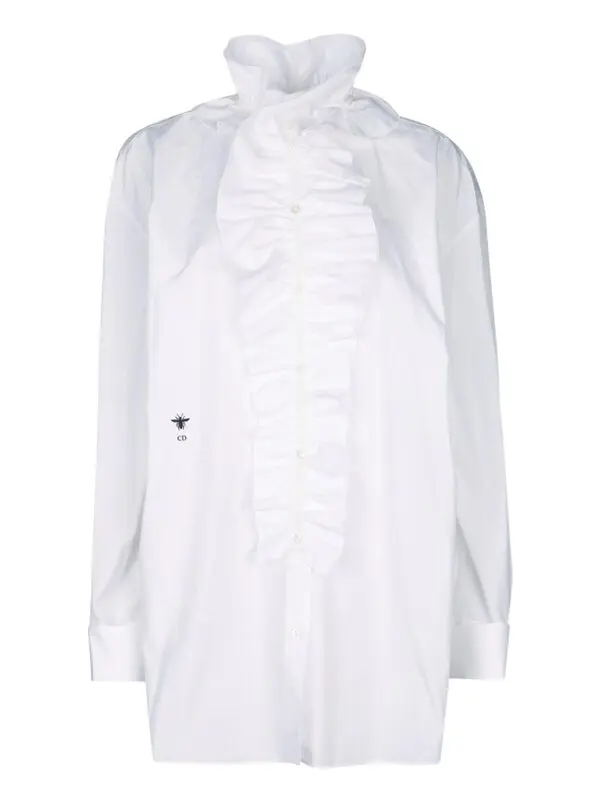 Dior Popeline Shirt With Ruffle Detail - No