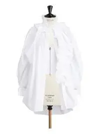 Dior Popeline Shirt With Ruffle Detail - White