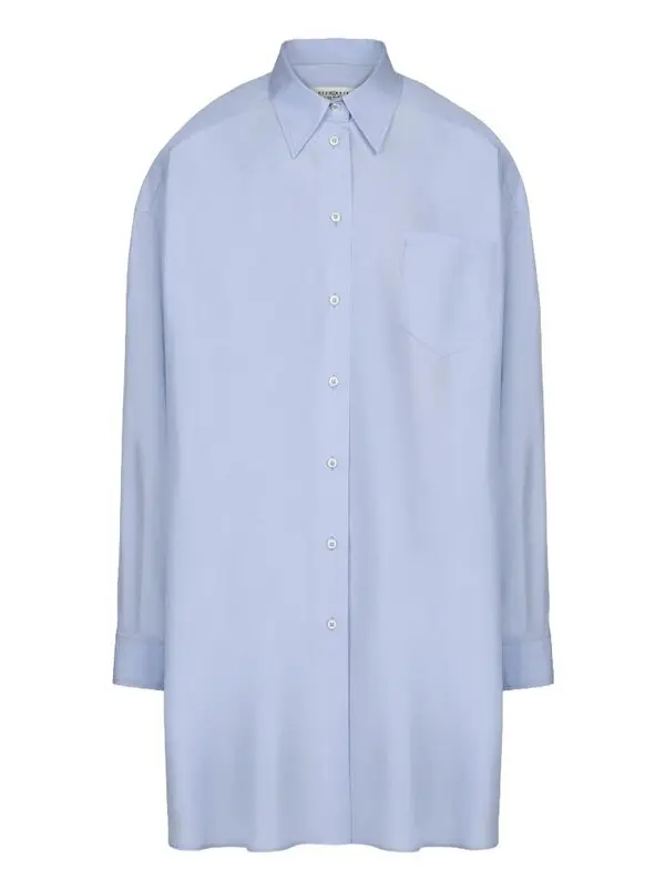 MAISON MARGIELA Long Sleeve Shirt With Collar And Pocket - Light Blue