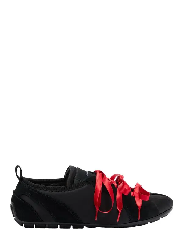 Simone Rocha Black Satin Ribbon Lace-up Sneakers - Blackred