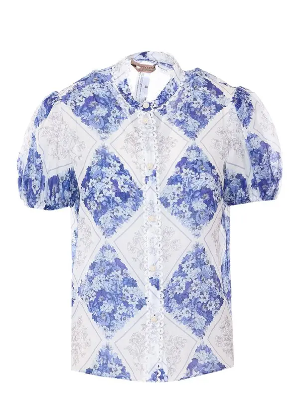 TWINSET Floral Print Crewneck Shirt - White