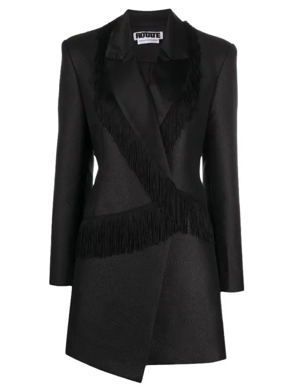 ROTATE BY BIRGER CHRISTENSEN Tasseled Collared Dress - Black