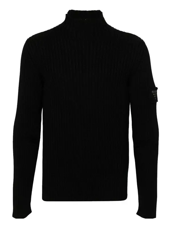 Prada Logo-lettering Roll-neck Jumper - Black
