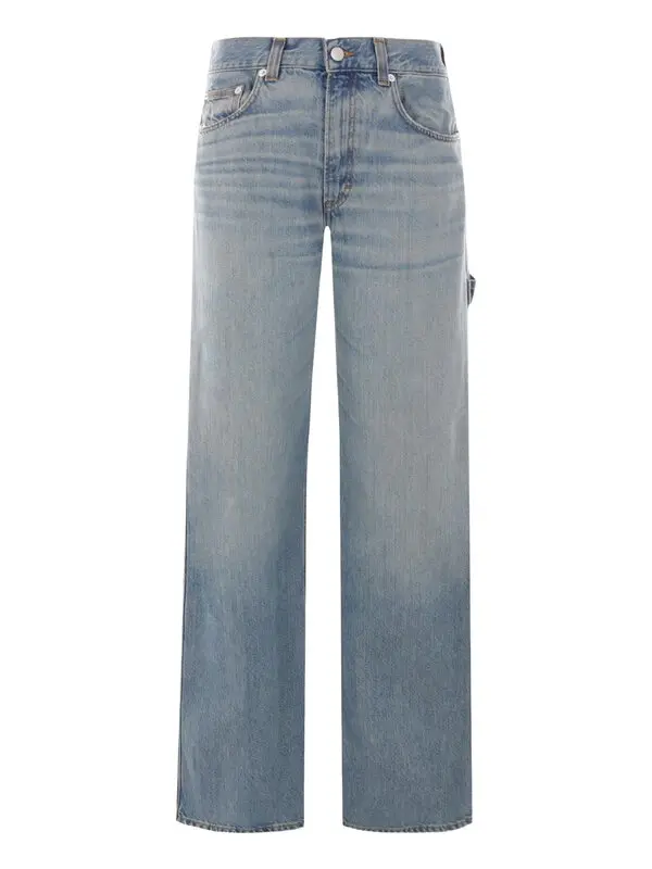 HAIKURE Logo Patch Jeans In Light Wash Denim - Blue