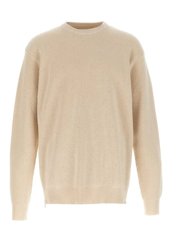 JIL SANDER Side-zip Knitted Jumper - Beige