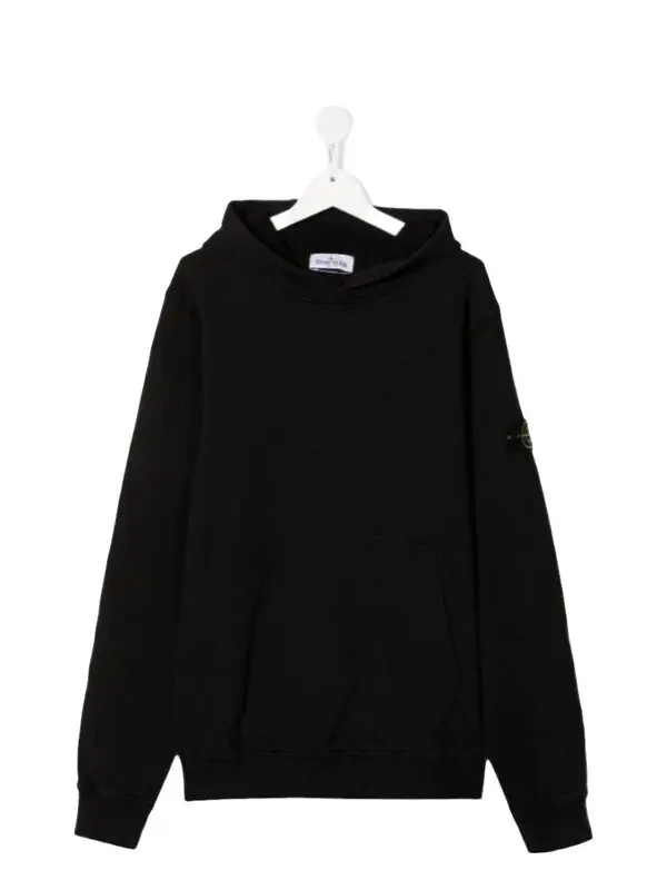Stone Island Compass Patch Hoodie - Black