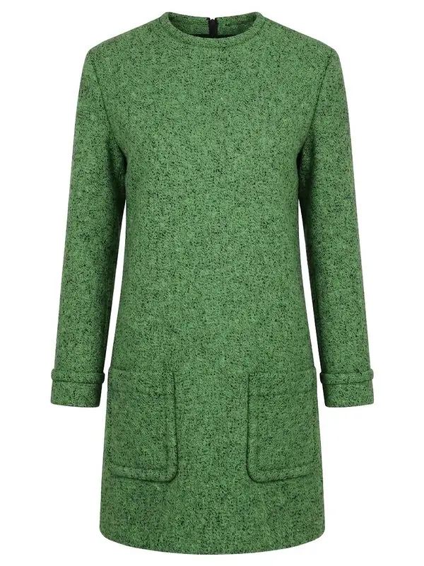 Gucci Mouline Long-sleeve Dress - Green And Black
