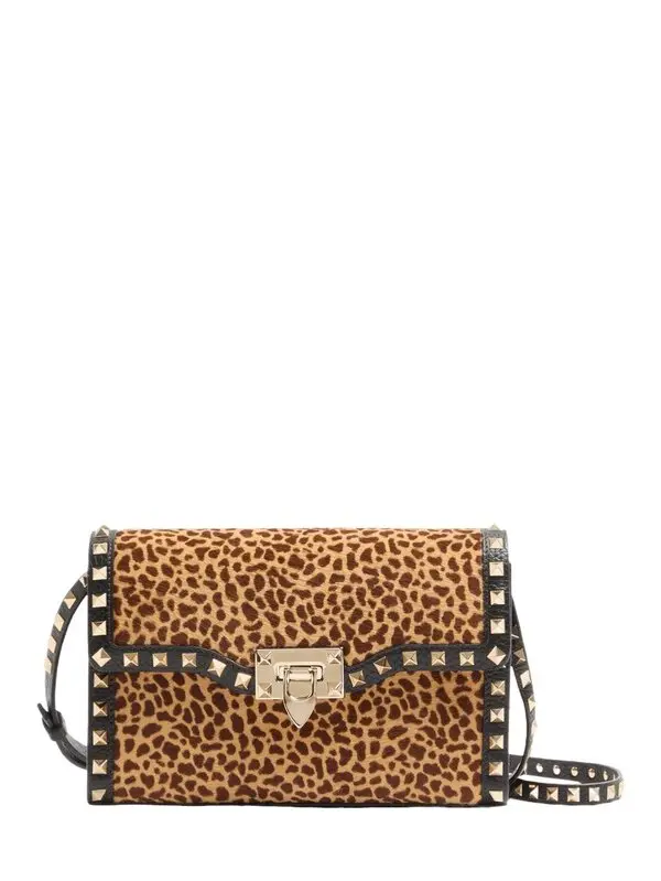 Valentino Garavani Rockstud Small Shoulder Bag - Brown