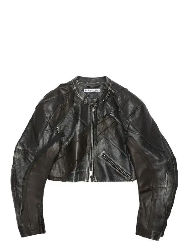 Acne Studios Patchwork Leather Jacket - Black