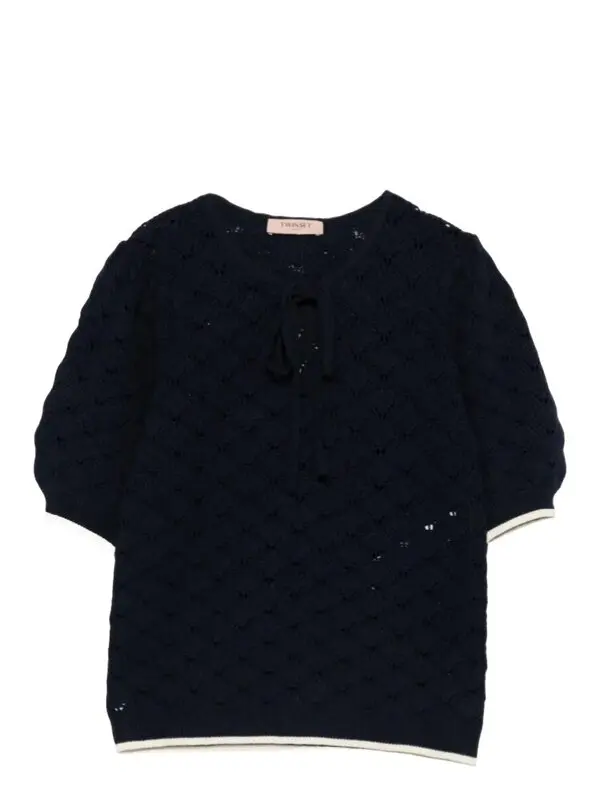 TWINSET Tie-neck Blouse - Black