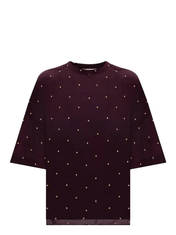 TWINSET Embellished Short Sleeve T-shirt - Black