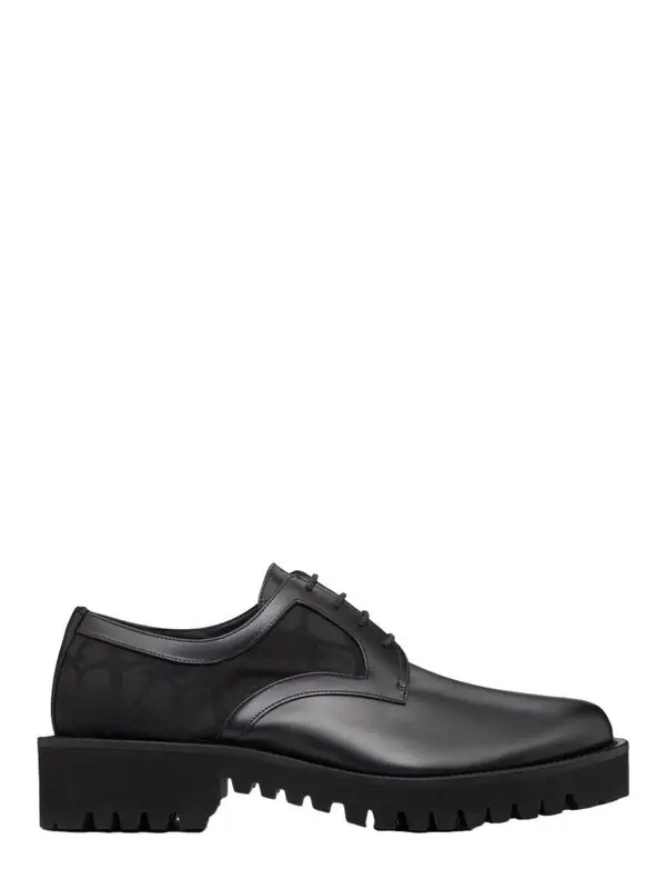 Valentino Garavani Toile Iconographe Lace-up Derby - Black