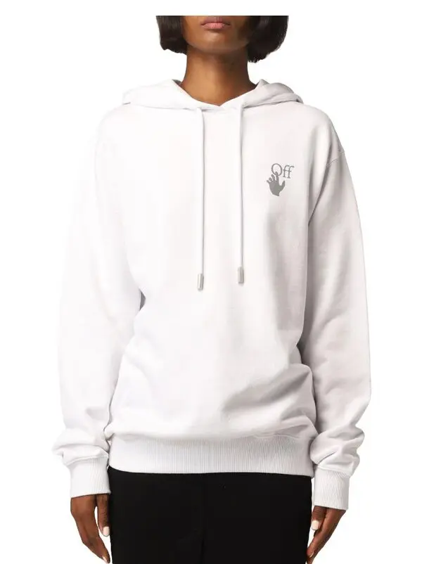 Off-White Arrow Logo Print Hoodie - White