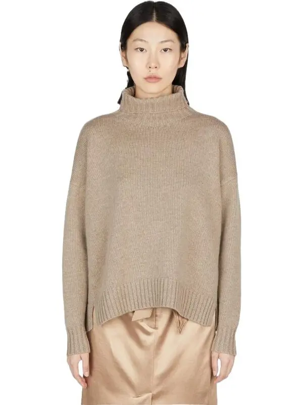 Max Mara Fine-knit Roll-neck Jumper - Nude