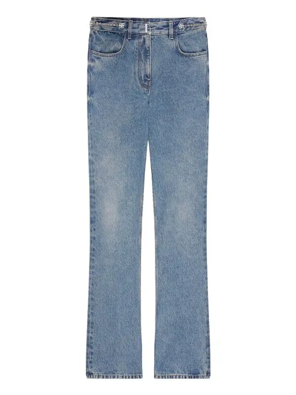 Givenchy Chain-detailed Bootcut Jeans - Medium Blue