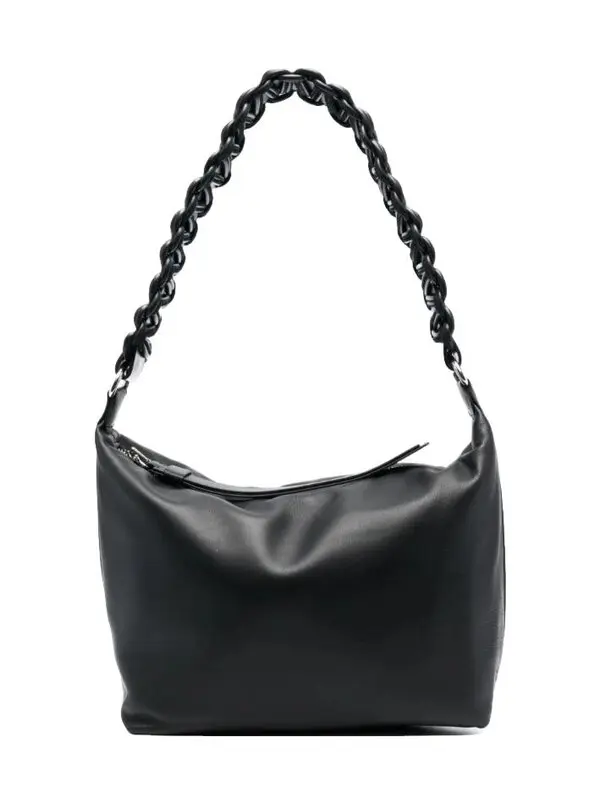 Kara Lattice Leather Tote Bag - Black