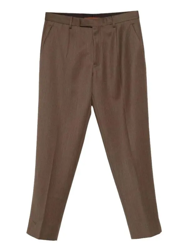 Zegna Tapered-leg Tailored Trousers - Brown