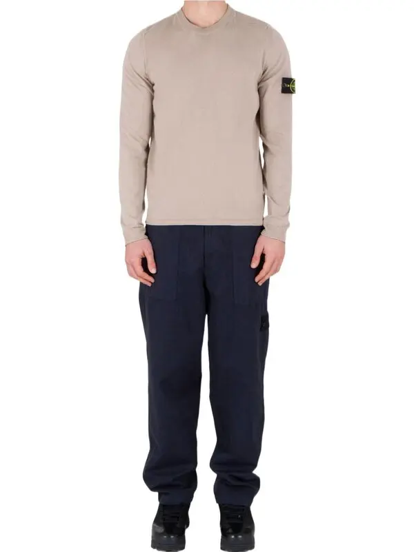 Stone Island Compass Patch Crewneck Sweater - Beige