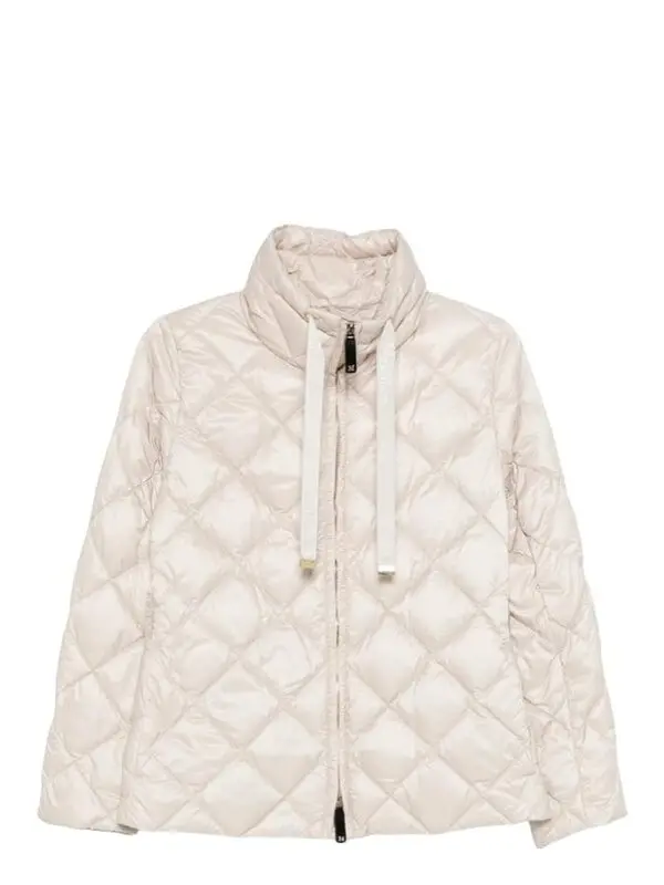 Max Mara Long Sleeved Quilted Jacket With Drawstring Hood - White