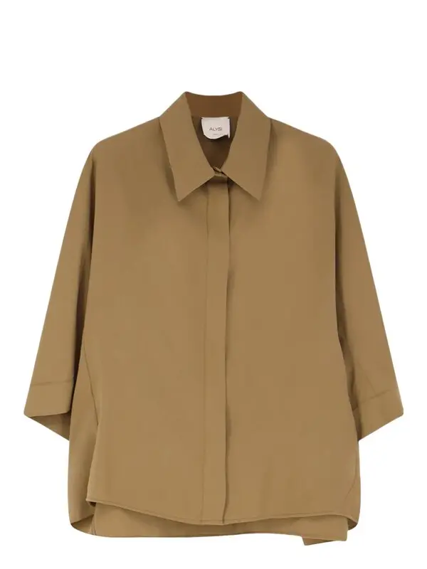 ALYSI Boxy Short-sleeve Shirt - Brown