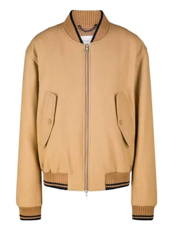 Dries Van Noten Long Sleeve Bomber Jacket - Nude