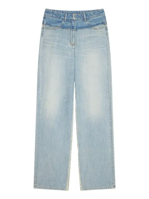 Givenchy Frayed Edge Wide-leg Jeans - Gray