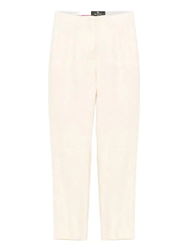 Etro Paisley-jacquard Tailored Trousers - Light Beige