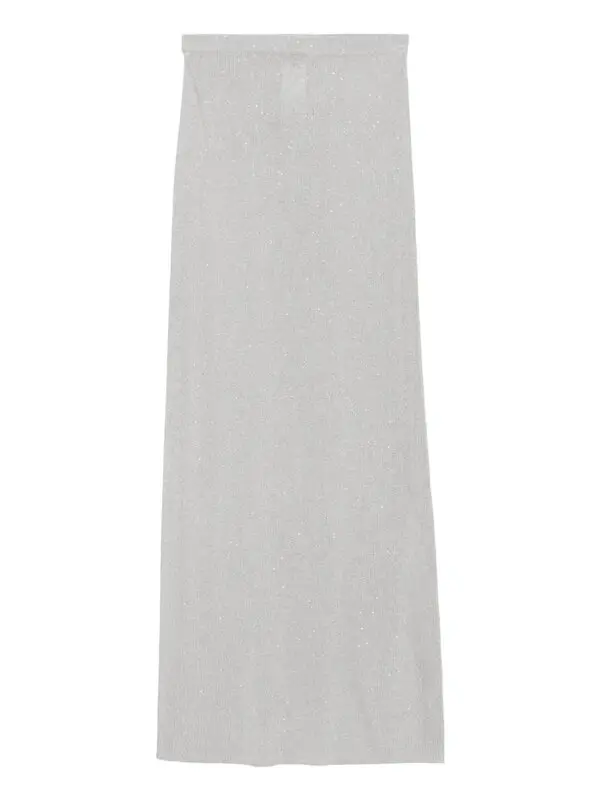 TOM FORD Sequin-embellished Ribbed Maxi Skirt - Light Gray